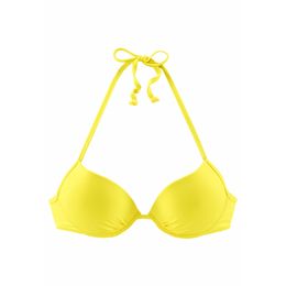 Buffalo Damen Push-Up-Bikini-Top "Happy", gelb, Gr. 40, unifarben, Microfaser, Polyamid, Bikini-Oberteile, in mehreren Trendfarben