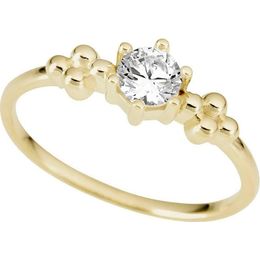 Firetti Damen Fingerring "Schmuck Geschenk Gold 333 Damenring Verlobung Edelstein Solit&auml;r", 17, Gelbgold 333, 1,45mm, gold, Gelbgold 333,