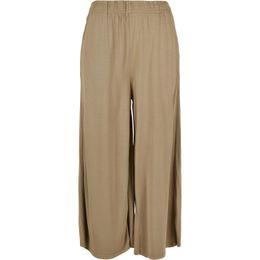 Bequeme Jeans Urban Classics "Urban Classics Damen Ladies Modal Culotte", Damen, Gr. L, US-Gr&ouml;&szlig;en, khaki, 77% Modal, 23% Polyester, unifarben, Jeans