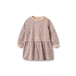 Wheat M&auml;dchen Shirtkleid "Wheat Sweat Dress L/S Zenia", rosa, Gr. 128, 95% Baumwolle (Bio), 5% Elasthan, Kleider