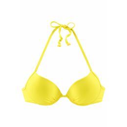 Buffalo Damen Push-Up-Bikini-Top "Happy", gelb, Gr. 40, unifarben, Microfaser, Polyamid, Bikini-Oberteile, in mehreren Trendfarben