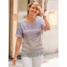 Classic Basics Damen T-Shirt "Kurzarm-Shirt", gr&uuml;n, Gr. 44, gemustert, mehrfarbig, 100% Baumwolle, Shirts