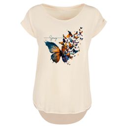 F4NT4STIC Damen T-Shirt "Schmetterling Fr&uuml;hling", beige, Gr. L, Obermaterial: 100% Baumwolle, Shirts, Print