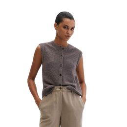 Marc O'Polo Strickweste MARC O'POLO "aus Boucl&eacute;-Garn", Damen, Gr. XS, chalky braun, Obermaterial: 78% Baumwolle, 22% Polyamid, unifarben, regular fit, Westen Strickweste