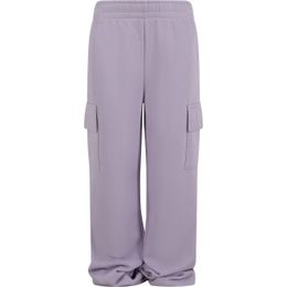 Cargohose Urban Classics "Urban Classics Girls Baggy Light Terry Sweat Pants", M&auml;dchen, Gr. 158/164, Normalgr&ouml;&szlig;en, dustylila, 60% Baumwolle, 40% Polyester, unifarben, normal, Hosen Cargohose