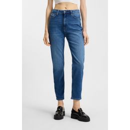 HUGO BLUE Damen Mom-Jeans "Noe", blau, Gr. 27, unifarben, Jeans, Obermaterial: 99% Baumwolle, 1% Elasthan, Jeans, Straight Fit Jeans mit hoher