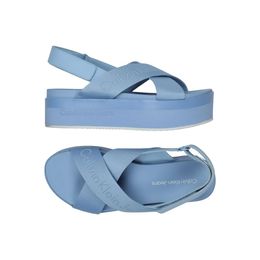 Calvin Klein Jeans Sandalen Damen Gr&ouml;&szlig;e 38 Second Hand hellblau