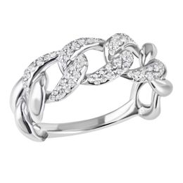 Firetti Damen Fingerring "Schmuck Geschenk Silber 925 Damenring Ring Panzerkette", 52, Silber 925 (Sterlingsilber), 2,3mmsilberfarben, kristallwei&szlig;,