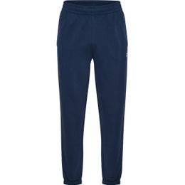 Hummel Herren Jogginghose "HMLPULSE SWEAT PANTS", blau, Gr. S, Obermaterial: 60% Baumwolle, 40% Polyester, Hosen, mit gesticktem Chevron-Logo, aus