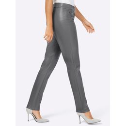CR&Eacute;ATION L CREATION L Damen Lederimitathose, grau, Gr. 19, unifarben, 100% Polyester, Hosen