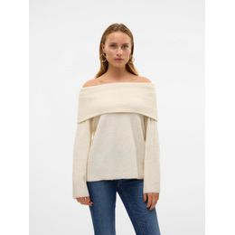 V&eacute;ro Moda VERO MODA Damen Strickpullover "VMERA LS OFF SHOULDER PULLOVER GA NOOS"birch detail:with melange, Gr. M, meliert, Strick, Obermaterial: 52%