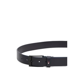 Tommy Hilfiger Herren Lederg&uuml;rtel "LAYTON 3.5 cm breit", blau, Gr. 100, Rindsleder, G&uuml;rtel, Metallpatch, Einfachdornschlie&szlig;e
