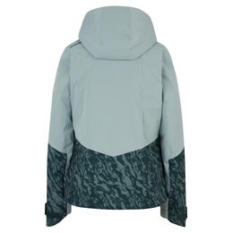 Ziener Damen Skijacke "TEDA", blau, Gr. 34, Obermaterial alle Farben au&szlig;er frozen blue stru, jungle print: 100% Polyester recycled, Obermaterial