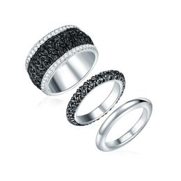 Lulu & Jane Lulu & Jane Ring Damen Gr&ouml;&szlig;e 58 schwarz / silber