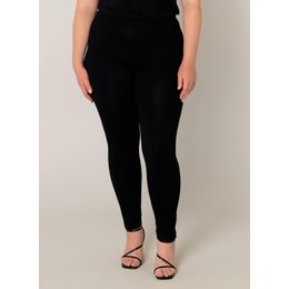 Damen Leggings "Andrea", schwarz, Basic, Gr. 50, Base Level Curvy, unifarben, Jersey, Obermaterial: 94% Viskose, 6% Elasthan, Hosen