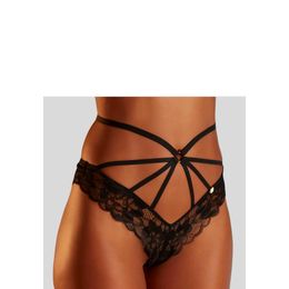 JETTE Damen Tanga, Gr. 44, schwarz, Microtouch, Obermaterial: 90% Polyamid, 10% Elasthan, Unterhosen, mit aufregendem B&auml;nder-Design