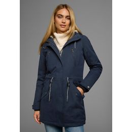 Polarino Damen Funktionsparka, blau, Gr. 44, Web, Obermaterial: 54% Polyester, 46% Baumwolle. Futter: 100% Polyester. Futter 2: 100% Polyester.