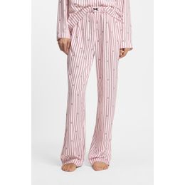 HUGO UNDERWEAR Damen Pyjamahose "SARTORIAL", Gr. Mopen pink 690, Web, Obermaterial: 100% Viskose, Hosen, mit Streifen und gestapelten Logos,