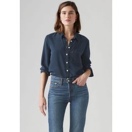 Levi's LEVI'S Damen Hemdbluse, blau, Gr. M, unifarben, Web, Obermaterial: 100% Lyocell, Blusen, mit Brusttasche
