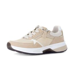 Gabor Damen Sneaker "Sneaker low Materialmix Leder/Lederimitat", Gr. 37,5beige, Schuhe