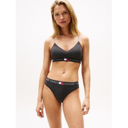 Damen Tanga "LUREX THONG", Tommy Hilfiger Underwear, Gr. Sdunkelgrau heather, Jersey, Obermaterial: 89% Baumwolle, 9% Elasthan, 2% metallisierte