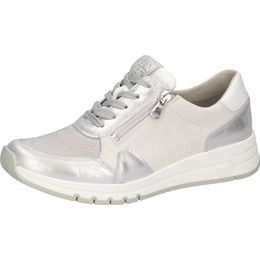 Waldl&auml;ufer WALDL&Auml;UFER Damen Keilsneaker, Gr. 5silberfarben, hellgrau, wei&szlig;, Nappaleder, Textil, Veloursleder, Schuhe, Schn&uuml;rschuh, Halbschuh, Freizeitschuh mit