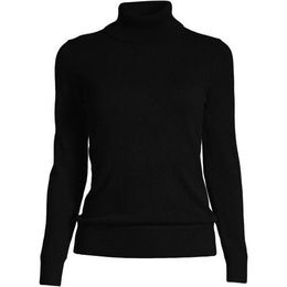 LANDS' END Rollkragen-Pullover aus Kaschmir, Damen,  Schwarz, Kaschmir, by Lands' End