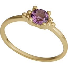 Firetti Damen Fingerring "Schmuck Geschenk Gold 333 Damenring Goldring Edelstein Solit&auml;r", 16, Gelbgold 333, 1,3mm, bunt, Gelbgold 333, Fingerringe,
