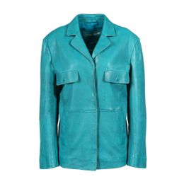 Freaky Nation Damen Lederjacke "In The Box-FN"t&uuml;rkis, Gr. S, Oberstoff: 100% Leder. Futter: 100% Baumwolle, Jacken