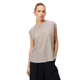 Zero Damen Kurzarmshirt "Damen mit Rundhalsausschnitt"french oak, Gr. 38, gestreift, Jersey, Obermaterial: 61% Polyamid, 31% Metall, 8% Elasthan,