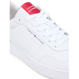 Tommy Hilfiger Herren Sneaker "BASKET CORE LITE LTH", Gr. 42wei&szlig;, Leder, Lederimitat, unifarben mit Farbeinsatz, Schuhe, Freizeitschuh, Halbschuh,