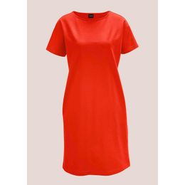 Madeleine Mode MADELEINE Damen Sommerkleid "Kleid Jerseykleid in angesagter H-Linie", orange, Gr. 34, Obermaterial: 70% Baumwolle CO. 25% Polyester PES. 5% Elasthan