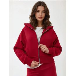 Hiccup Zip-Up Hoodie female Red size XL