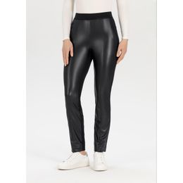 Stehmann Damen Leggings, schwarz, Gr. 40, unifarben, Obermaterial: 95% Polyester, 5% Elasthan. Obermaterial 2: 68% Viskose, 27% Polyamid, 5%