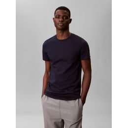 Herren T-Shirt "S/S CREW NECK 3PK", Calvin Klein Underwear, Gr. Mshoreline w punch pink emb, punch pi, Jersey, Obermaterial: 100% Baumwolle, Basic,