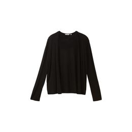 Tom Tailor Damen Basic Cardigan, schwarz, Uni, Gr. XS