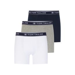 Tom Tailor Herren Mittellange Boxershorts im 3er-Pack, grau, Uni, Gr. S/4