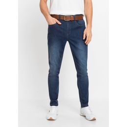 bonprix Slim Fit Power-Stretch-Jeans Tapered (2er Pack), blau, mit Baumwolle