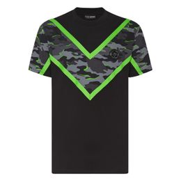 Plein Sport Jungen T-Shirt "Camouflage"0227, schwarz, gr&uuml;nfluo, Gr. XL, Obermaterial: 100% Baumwolle, Shirts