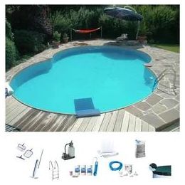 Achtformpool MY POOL BWT "LAGOON 3", wei&szlig;, B:360cm H:150cm L:625cm, Schwimmbecken, BxLxH: 320x525x150 cm