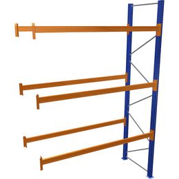 Schulte Palettenregal, blau/orange, HxBxT 4000 x 2700 x 1100 mm, Fachlast 1545 kg, Anbauregal