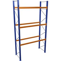 Schulte Palettenregal, blau/orange, HxBxT 5000 x 2700 x 1100 mm, Fachlast 2463 kg, Grundregal