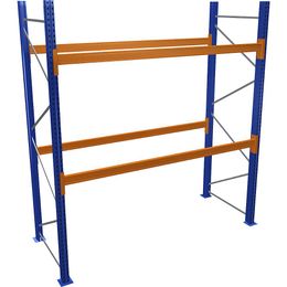 Schulte Palettenregal, blau/orange, HxBxT 3000 x 2700 x 1100 mm, Fachlast 1545 kg, Grundregal