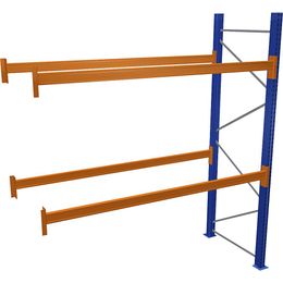 Schulte Palettenregal, blau/orange, HxBxT 3000 x 2700 x 1100 mm, Fachlast 1545 kg, Anbauregal