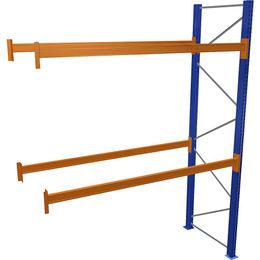 Schulte Palettenregal, blau/orange, HxBxT 3500 x 2700 x 1100 mm, Fachlast 1545 kg, Anbauregal