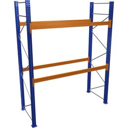 Schulte Palettenregal, blau/orange, HxBxT 3500 x 2700 x 1100 mm, Fachlast 2463 kg, Grundregal