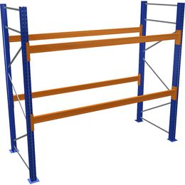 Schulte Palettenregal, blau/orange, HxBxT 2500 x 2700 x 1100 mm, Fachlast 1545 kg, Grundregal