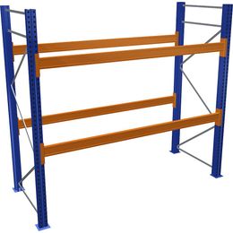 Schulte Palettenregal, blau/orange, HxBxT 2500 x 2700 x 1100 mm, Fachlast 3072 kg, Grundregal