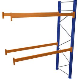 Schulte Palettenregal, blau/orange, HxBxT 3500 x 2700 x 1100 mm, Fachlast 2463 kg, Anbauregal