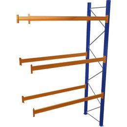 Schulte Palettenregal, blau/orange, HxBxT 4500 x 2700 x 1100 mm, Fachlast 3072 kg, Anbauregal